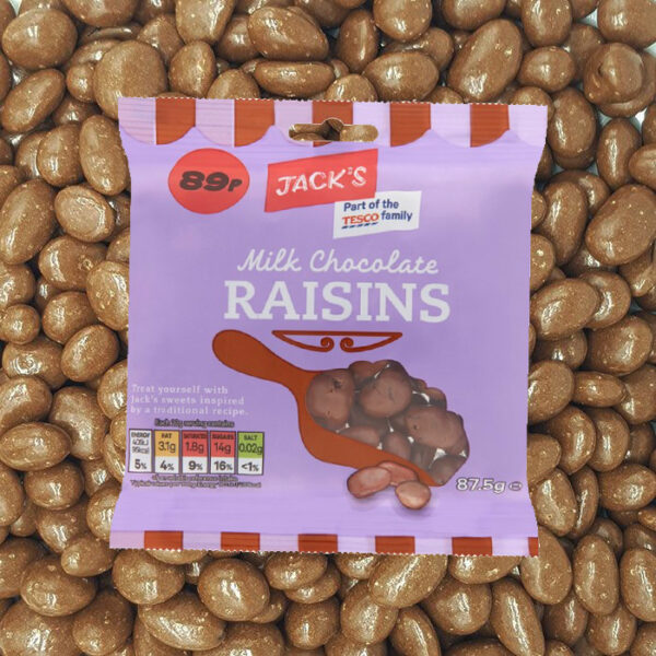 Jack’s milk chocolate raisins 87.5g – JO KELLYS